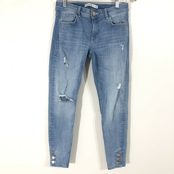 Zara | Jeans | Zara Denim Jeans Ripped Distressed Ankle | Poshmark